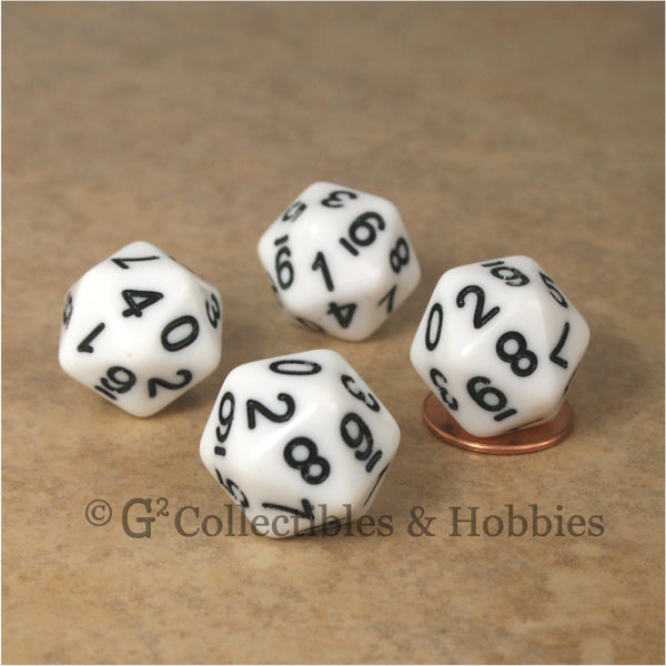 D10 (20 Sided) 0-9 Twice RPG Dice Set 4pc - White – G2 Collectibles ...