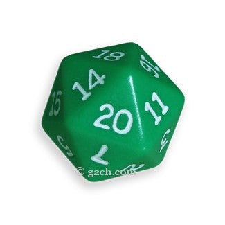 D20 Opaque Green with White Numbers – G2 Collectibles & Hobbies