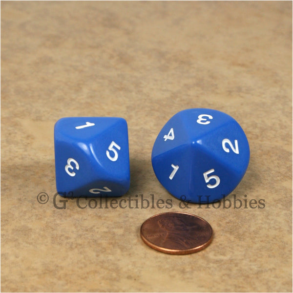 10 Sided D5 1 to 5 Twice Large 20mm Dice Pair - Blue – G2 Collectibles ...