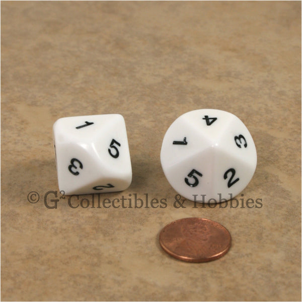 10 Sided D5 1 to 5 Twice Large 20mm Dice Pair - White – G2 Collectibles ...
